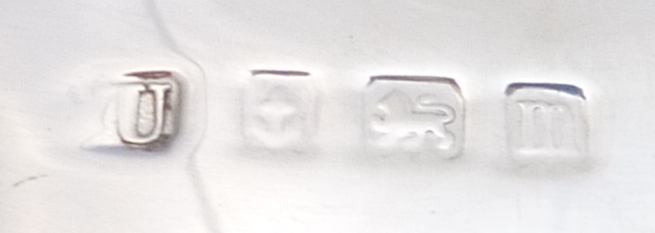 sterling silver semi-fluted tea caddy with the original integral caddy ...