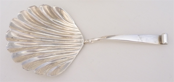 sterling silver semi-fluted tea caddy with the original integral caddy ...